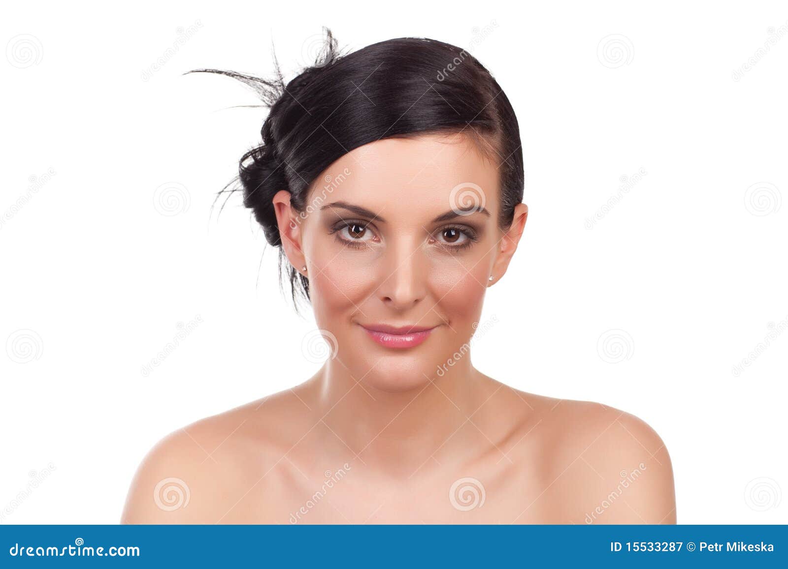 Young Woman Isolated on White Stock Image - Image of fashion, face ...