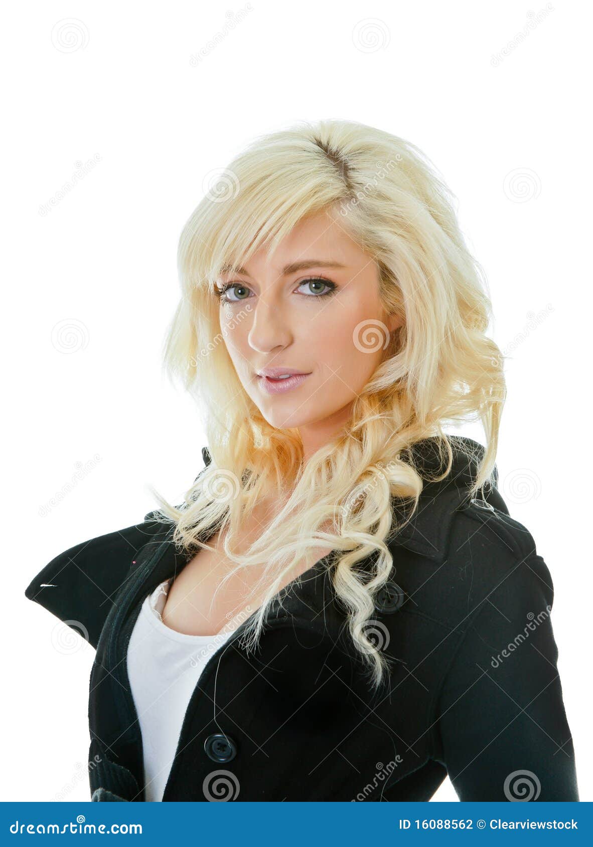 Young Woman Isolated on White Stock Photo - Image of white, beautiful ...