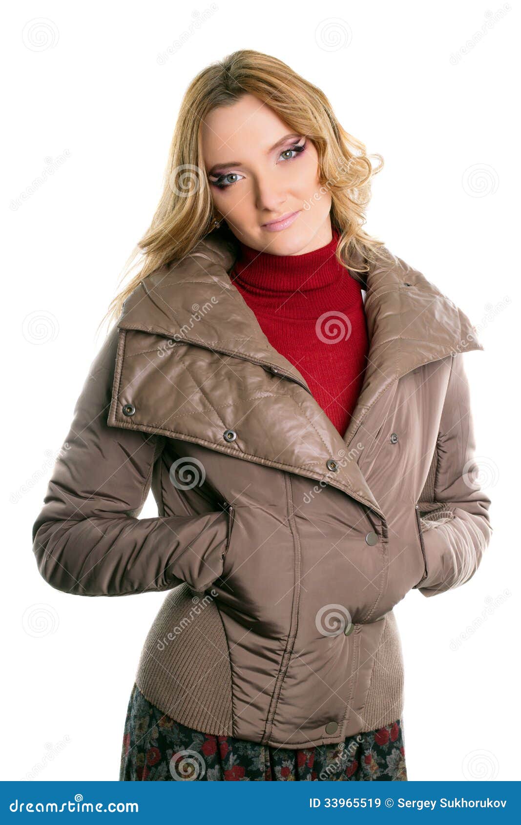 Young woman in a jacket stock image. Image of girl, lady - 33965519