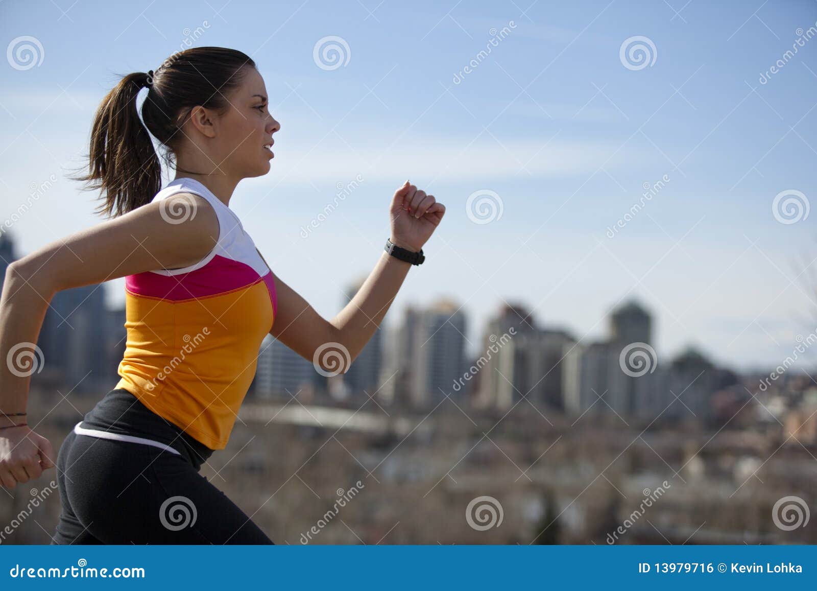 Young Woman Jogging in City. Stock Photo - Image of jogging, success ...