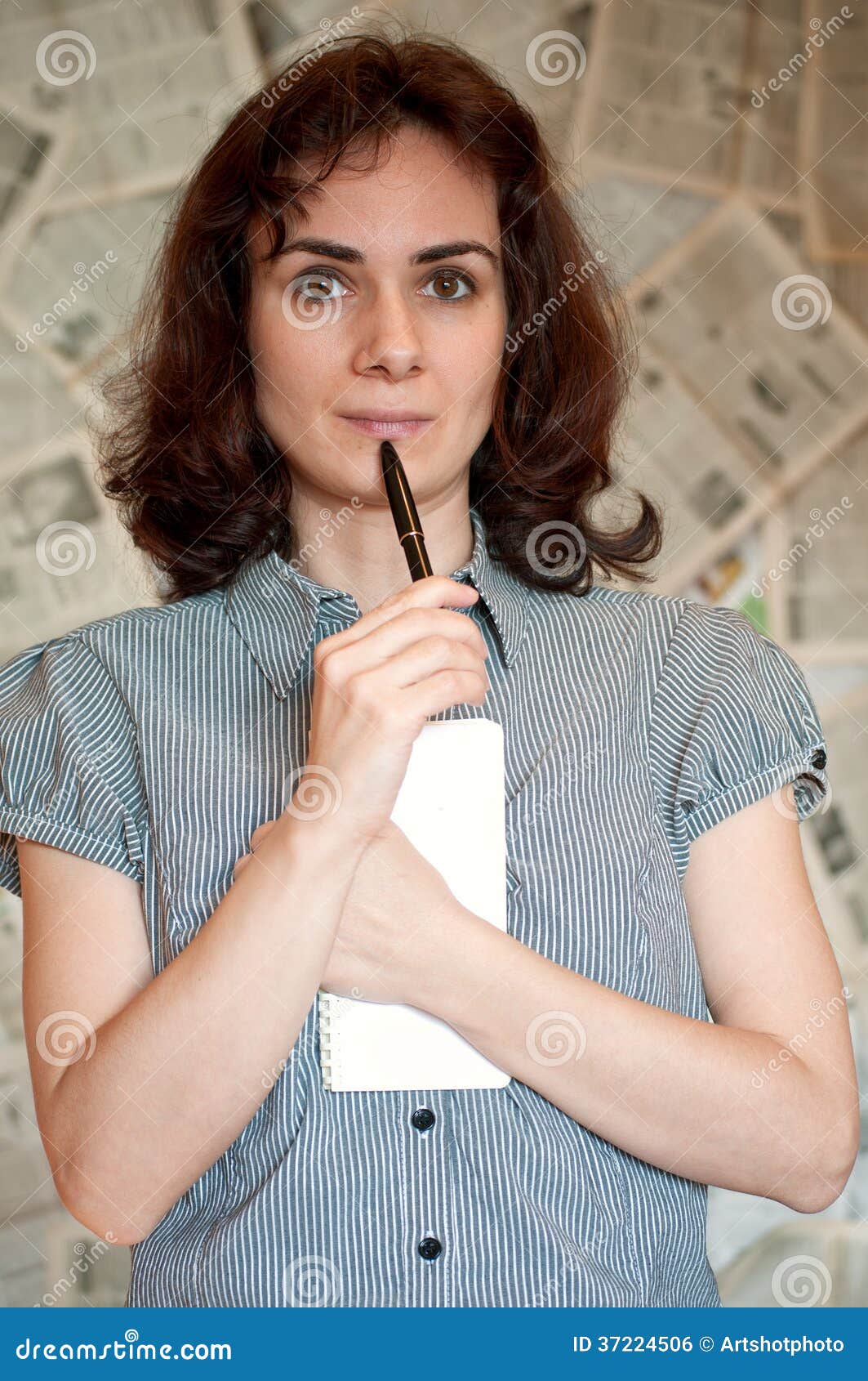 Young woman journalist stock photo. Image of mass, ready - 37224506