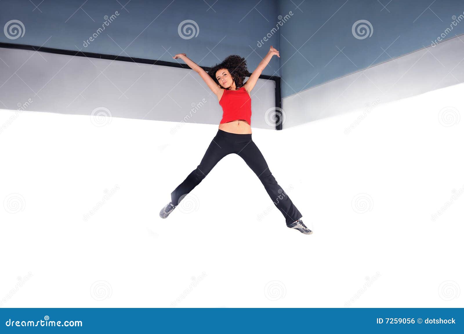 Young woman jumping stock photo. Image of athletic, jumping - 7259056