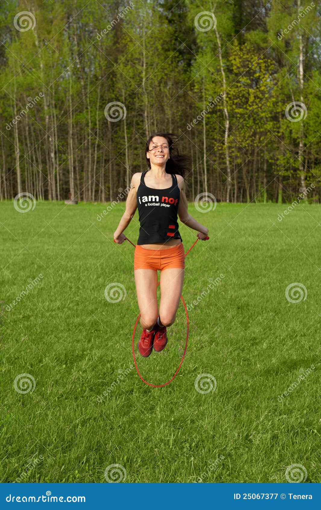 Young woman jumping rope stock image. Image of summer - 25067377