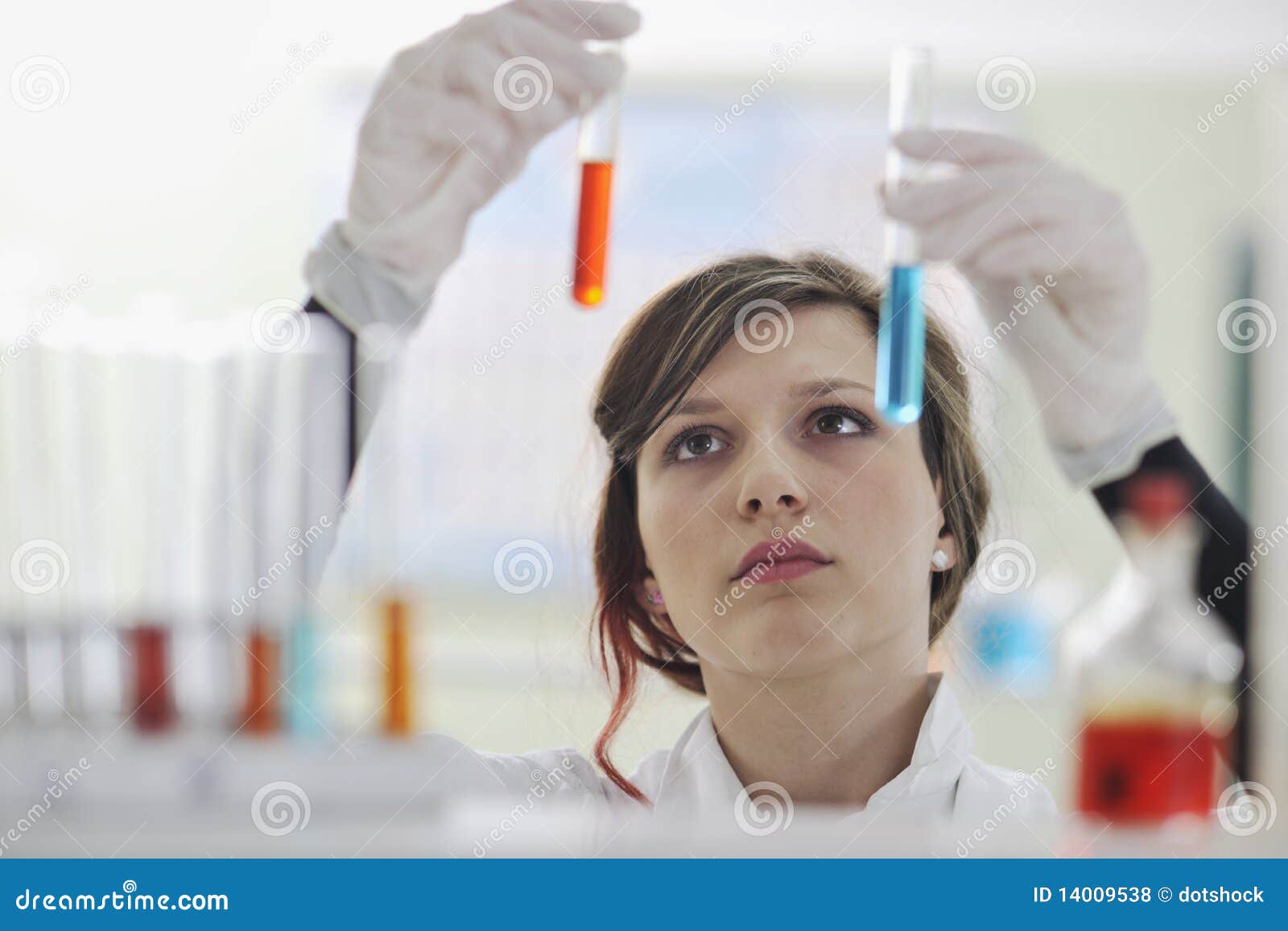 Young woman in lab stock photo. Image of portrait, beautiful - 14009538