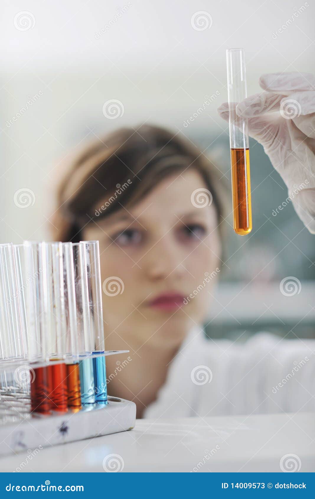 Young woman in lab stock image. Image of biology, portrait - 14009573