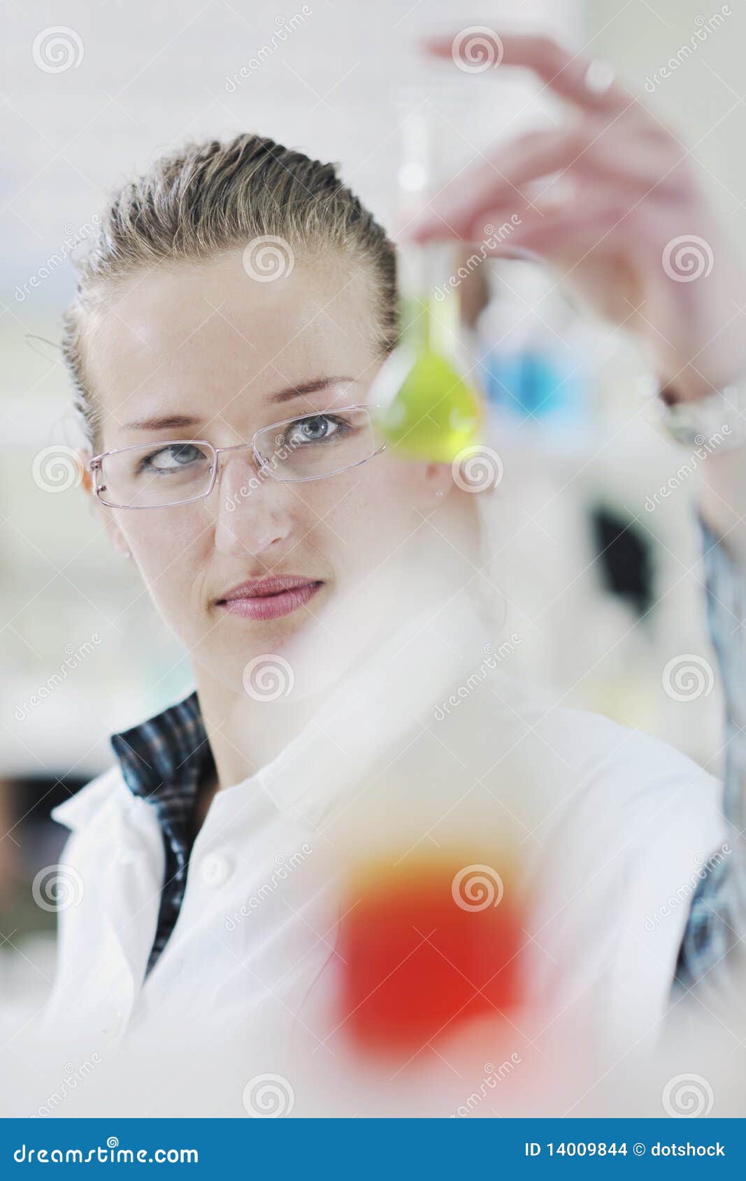 Young woman in lab stock photo. Image of education, health - 14009844