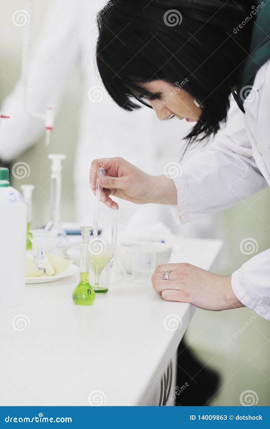 Young woman in lab stock image. Image of research, girl - 14009863