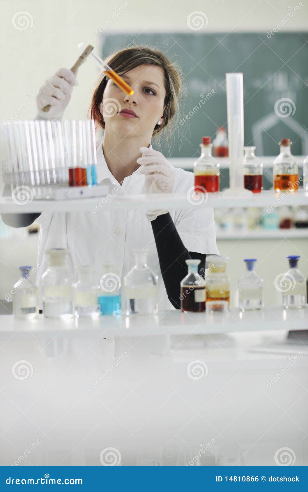 Young woman in lab stock photo. Image of health, medicine - 14810866