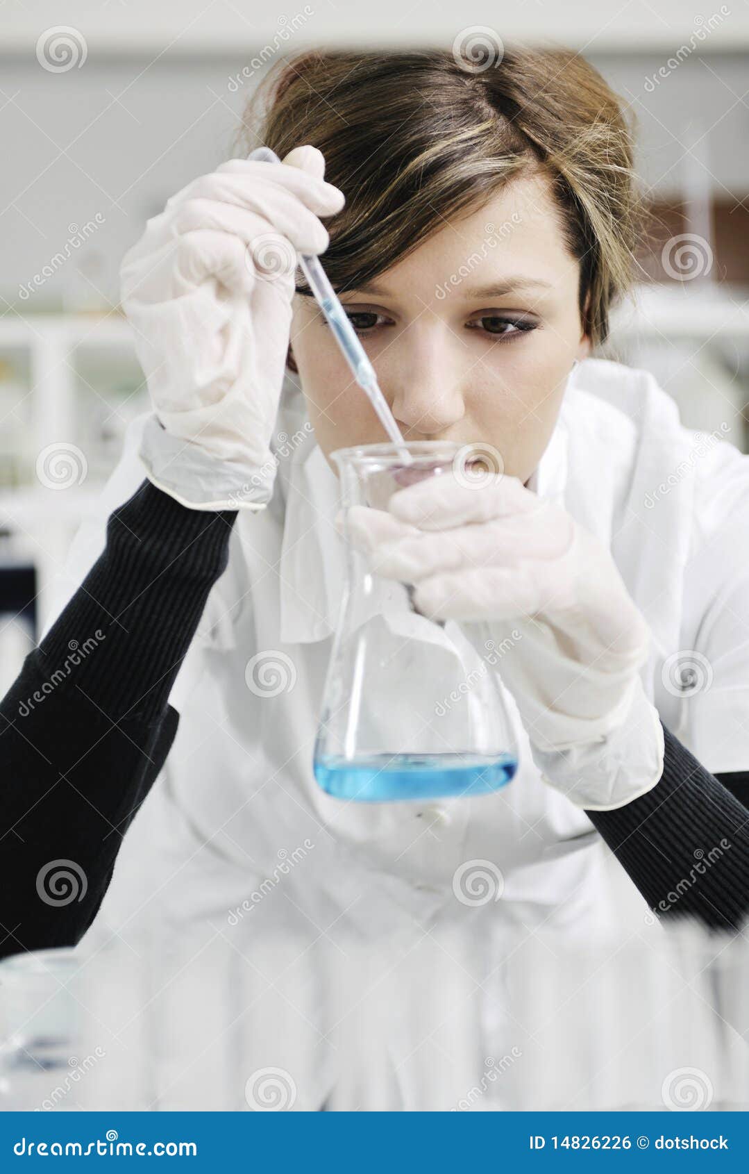 Young woman in lab stock photo. Image of beautiful, liquid - 14826226