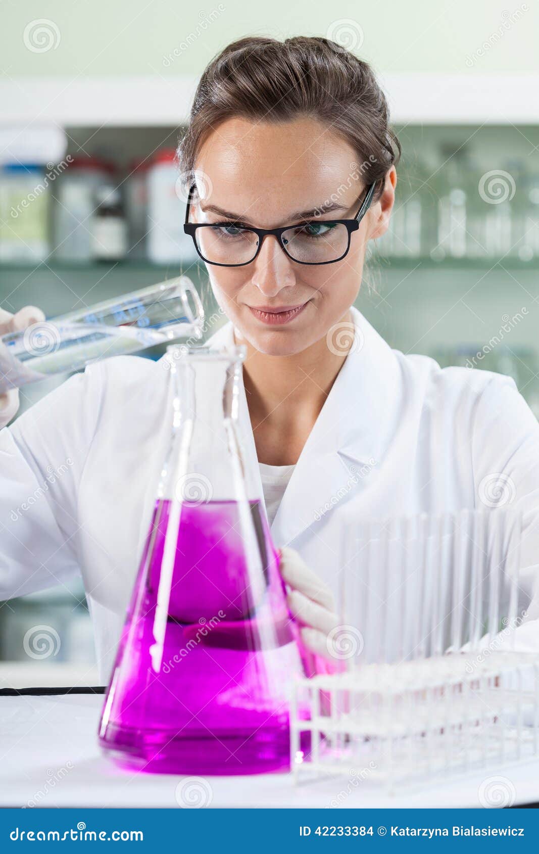 Young woman in laboratory stock photo. Image of biology - 42233384