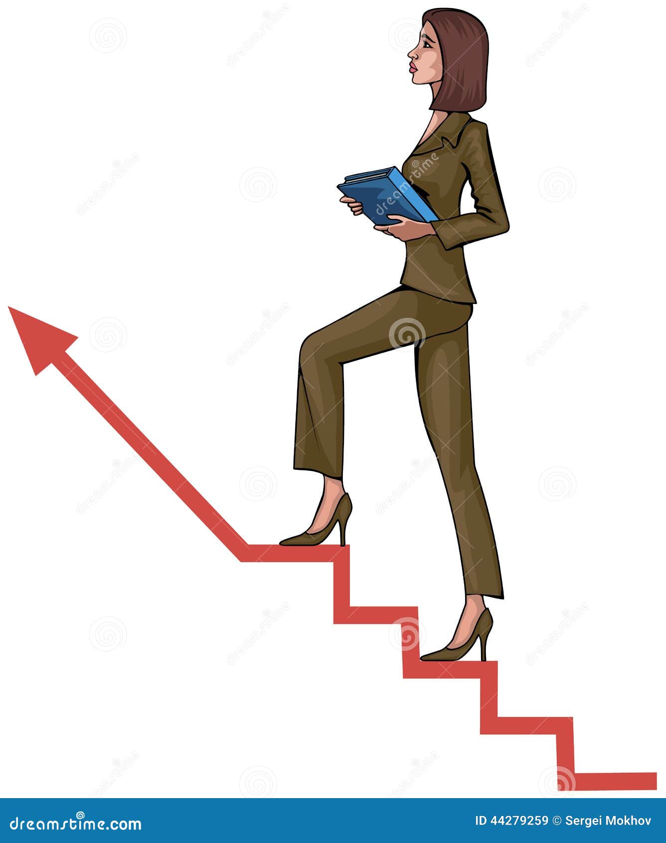 Young Man On The Ladder Giving Feedback Rating With Smile Emoticons ...