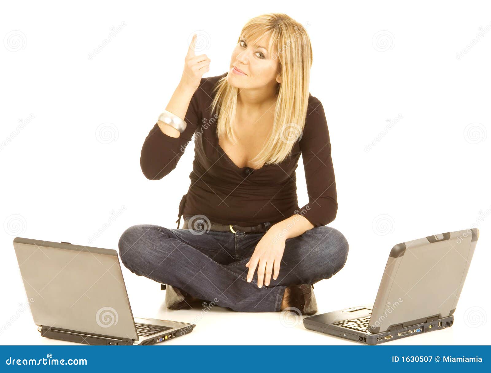 Young Woman Laptop stock image. Image of woman, work, showing - 1630507