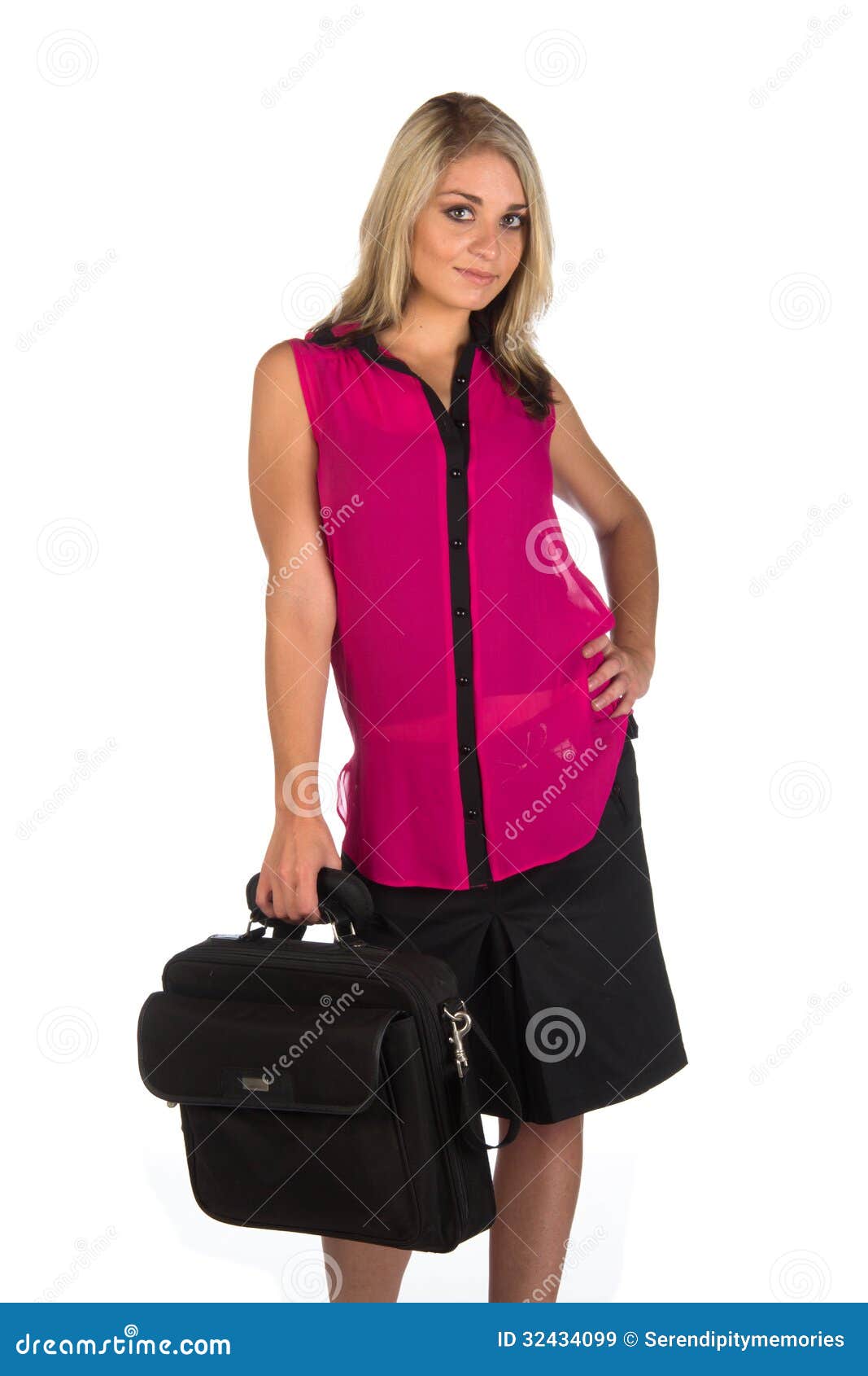 Young Woman with Laptop Case Stock Image - Image of ethnicity, gesture ...