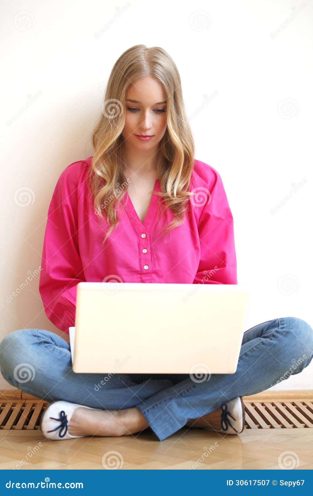 Young woman with laptop stock image. Image of adult, classroom - 30617507
