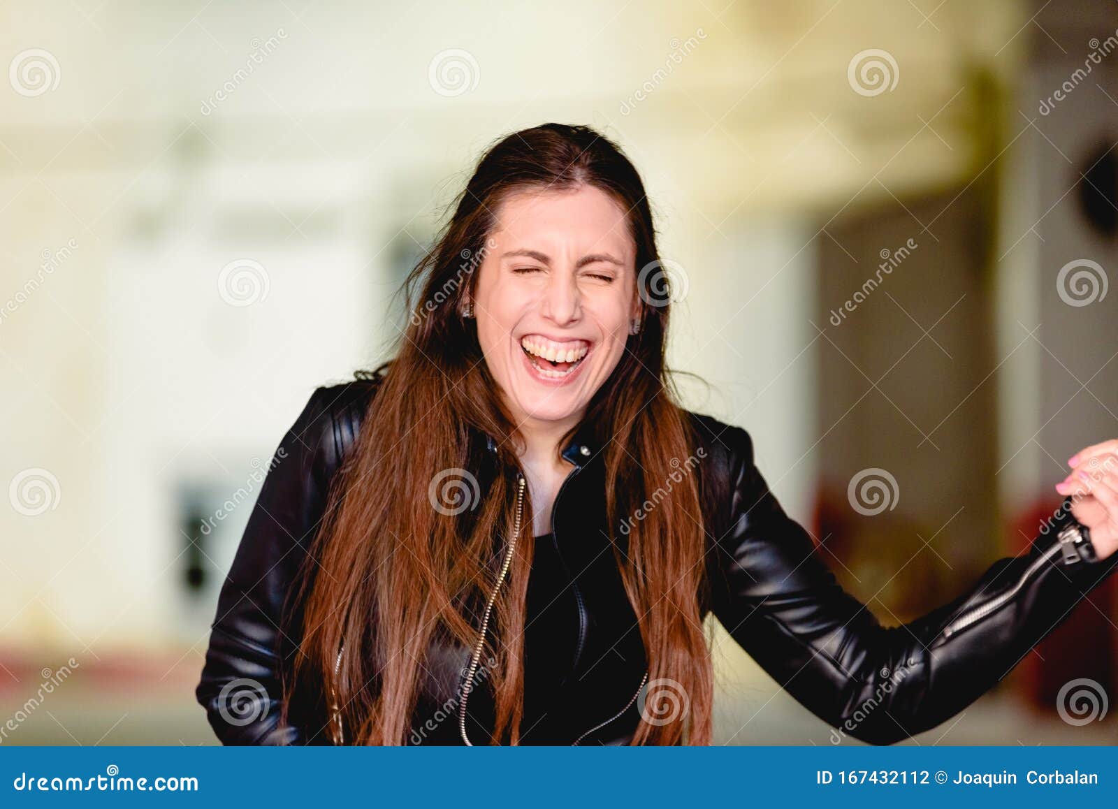 Young Woman Laughing Loudly Stock Photo - Image of female, beautiful ...
