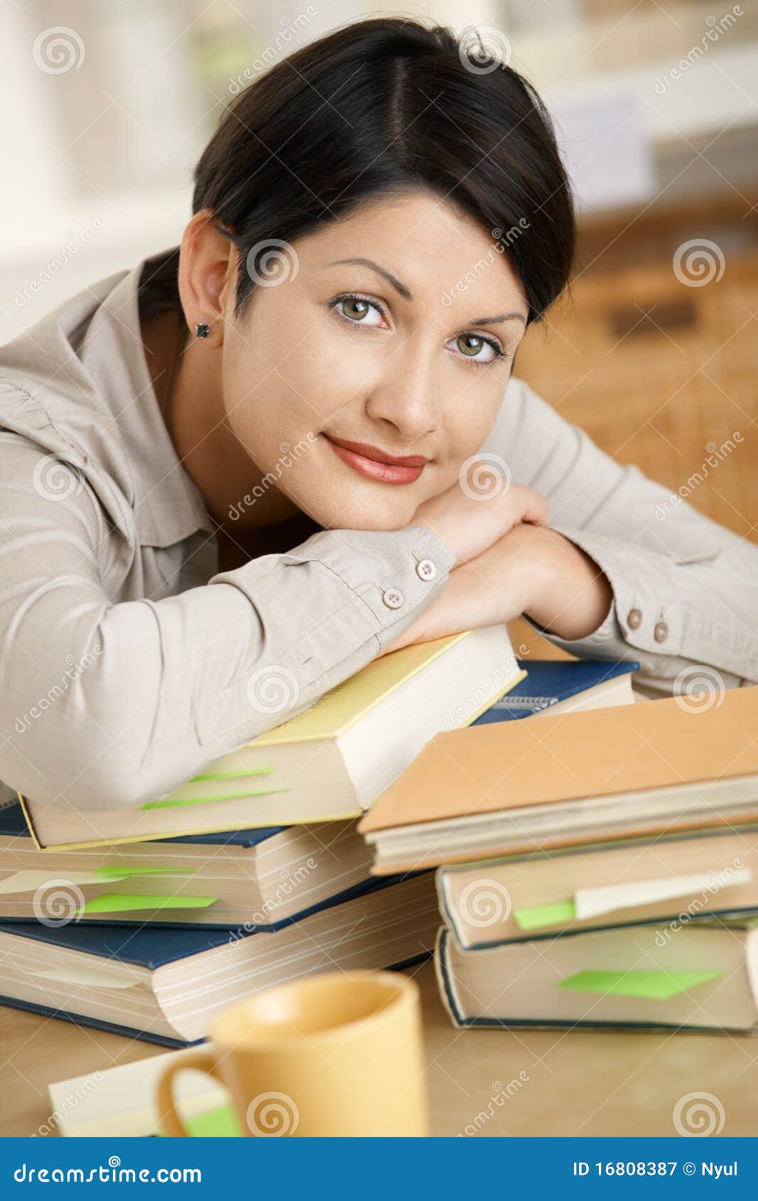 Young Woman Learning at Home Stock Image - Image of beauty, domestic ...
