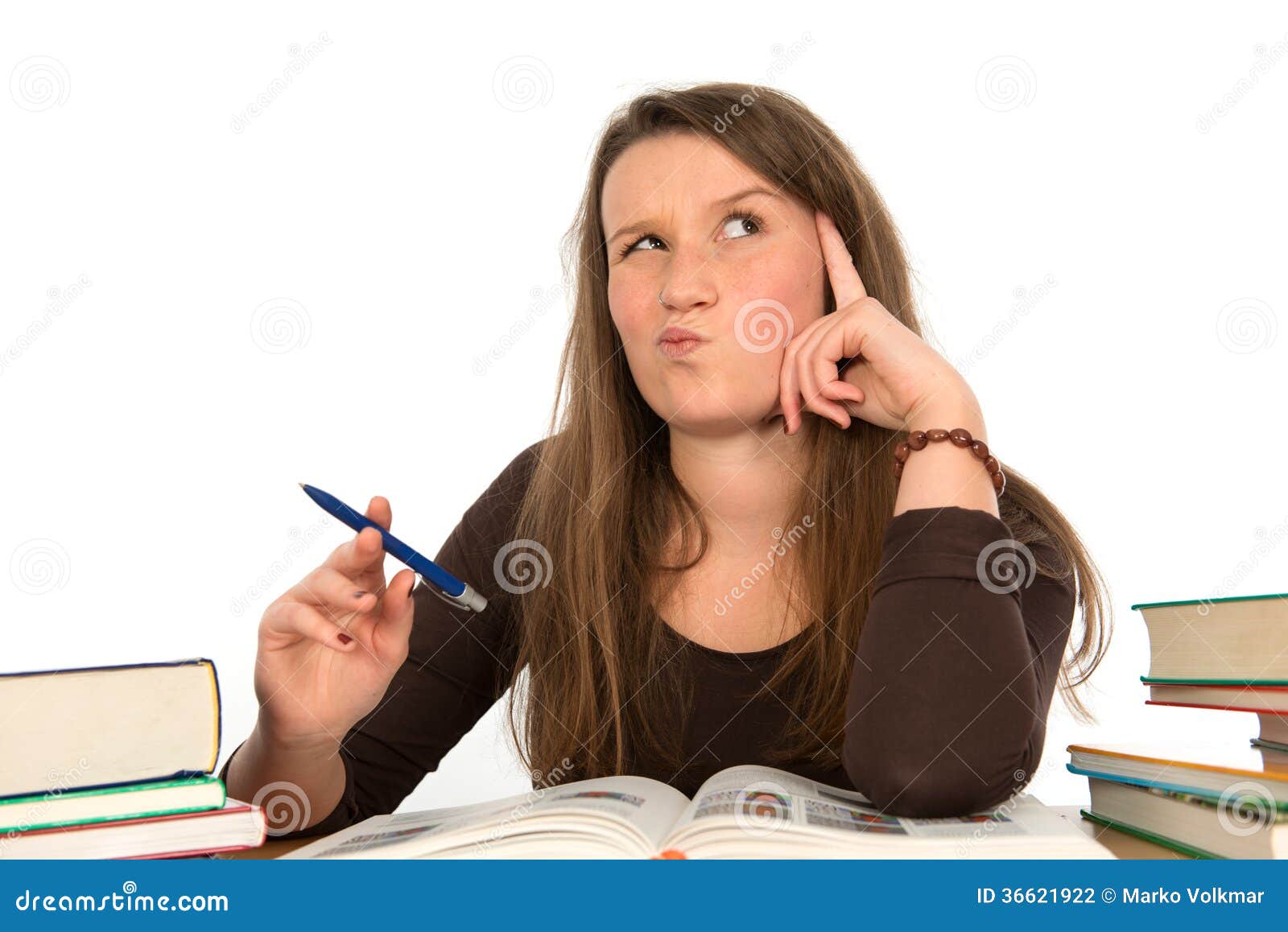 Young woman is learning stock photo. Image of attractive - 36621922