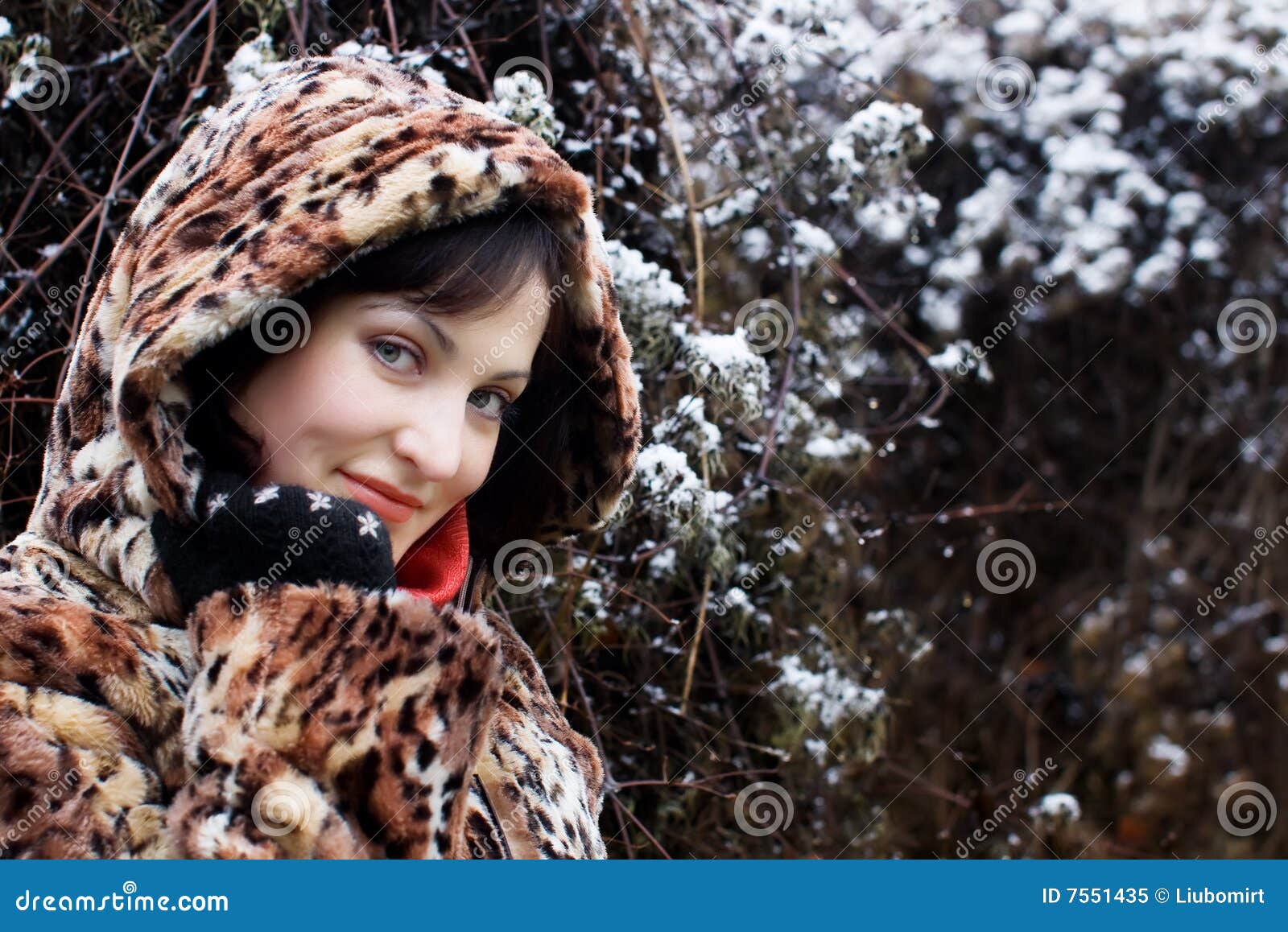 Young Woman in Leopard Fur Coat Stock Image - Image of leopard, person ...
