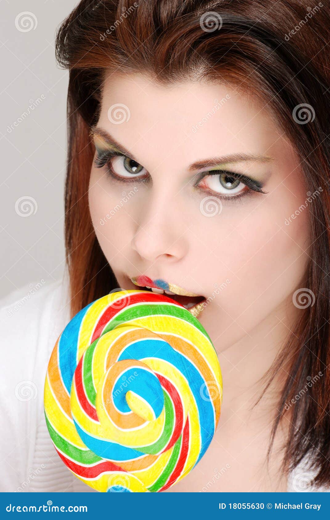 Young woman with lollipop stock photo. Image of happiness - 18055630