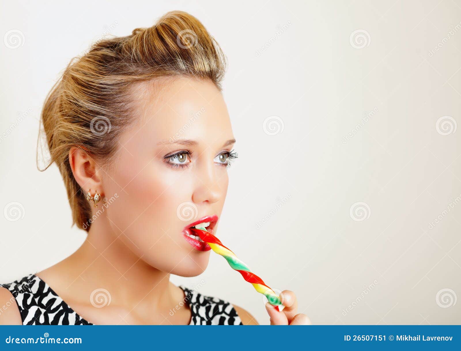 Young woman with lollipop stock image. Image of stick - 26507151
