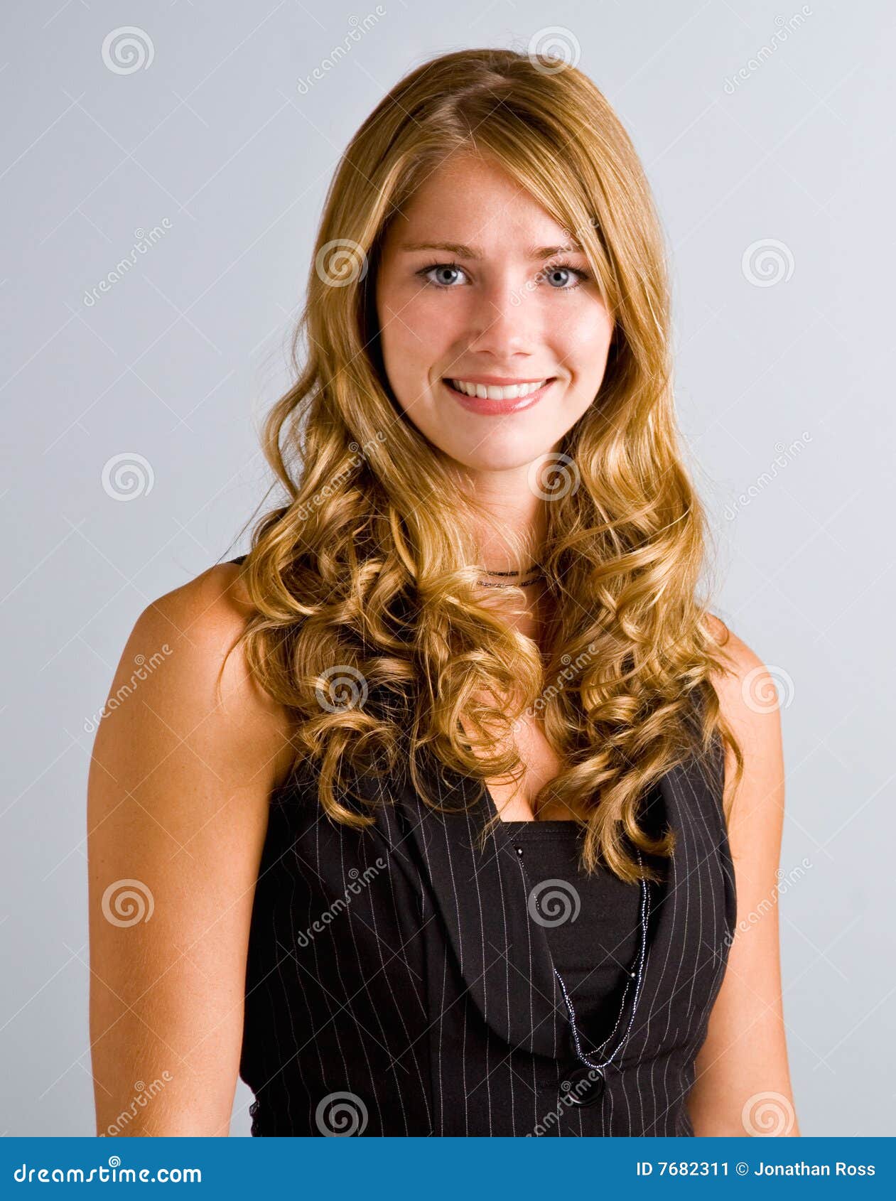 Young Woman with Long Hair Smiling Stock Image - Image of caucasian ...