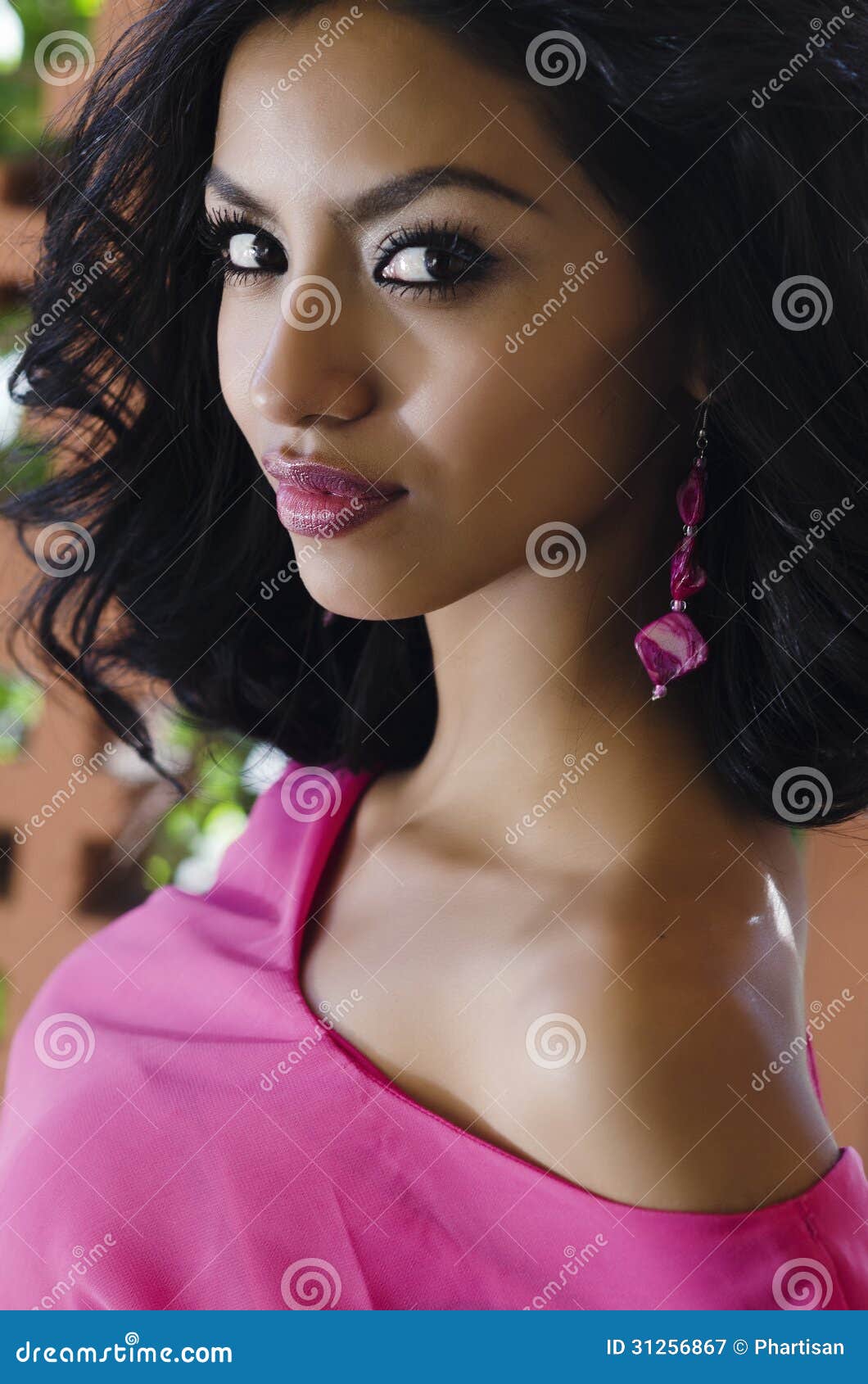 Young woman looking back stock image. Image of makeup - 31256867