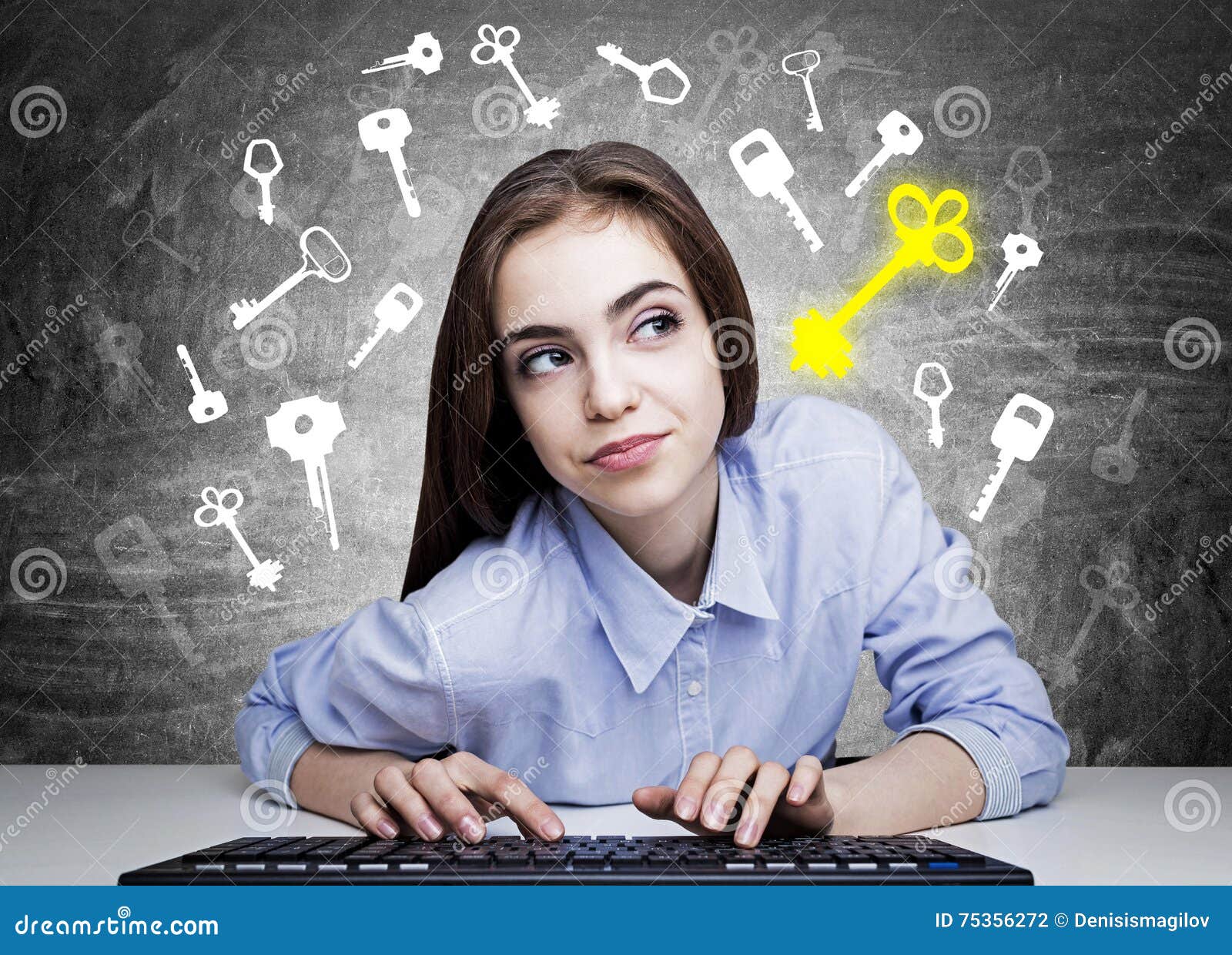 Young Woman Looking for Decision Stock Photo - Image of decide ...