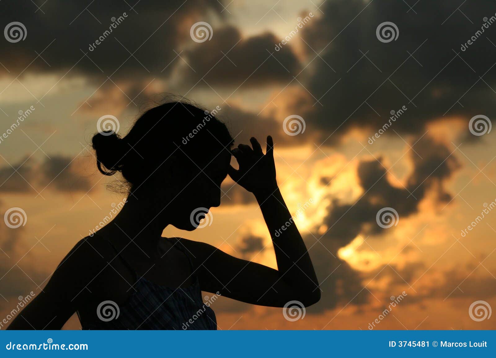 Young Woman Looking at the Distance Stock Image - Image of figure ...