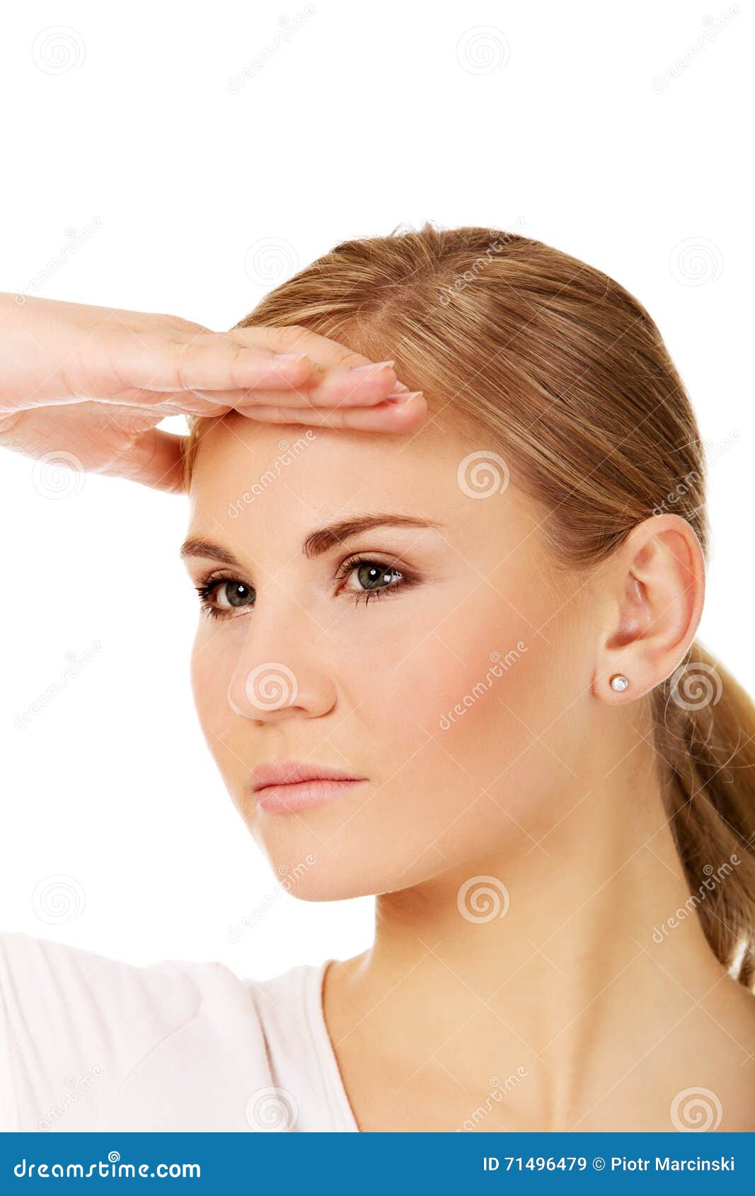 Young Woman Looking into the Distance. Stock Image - Image of human ...