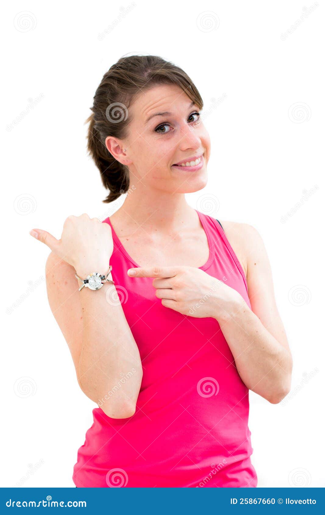 Young Woman Looking at Her Watch Stock Photo - Image of people ...