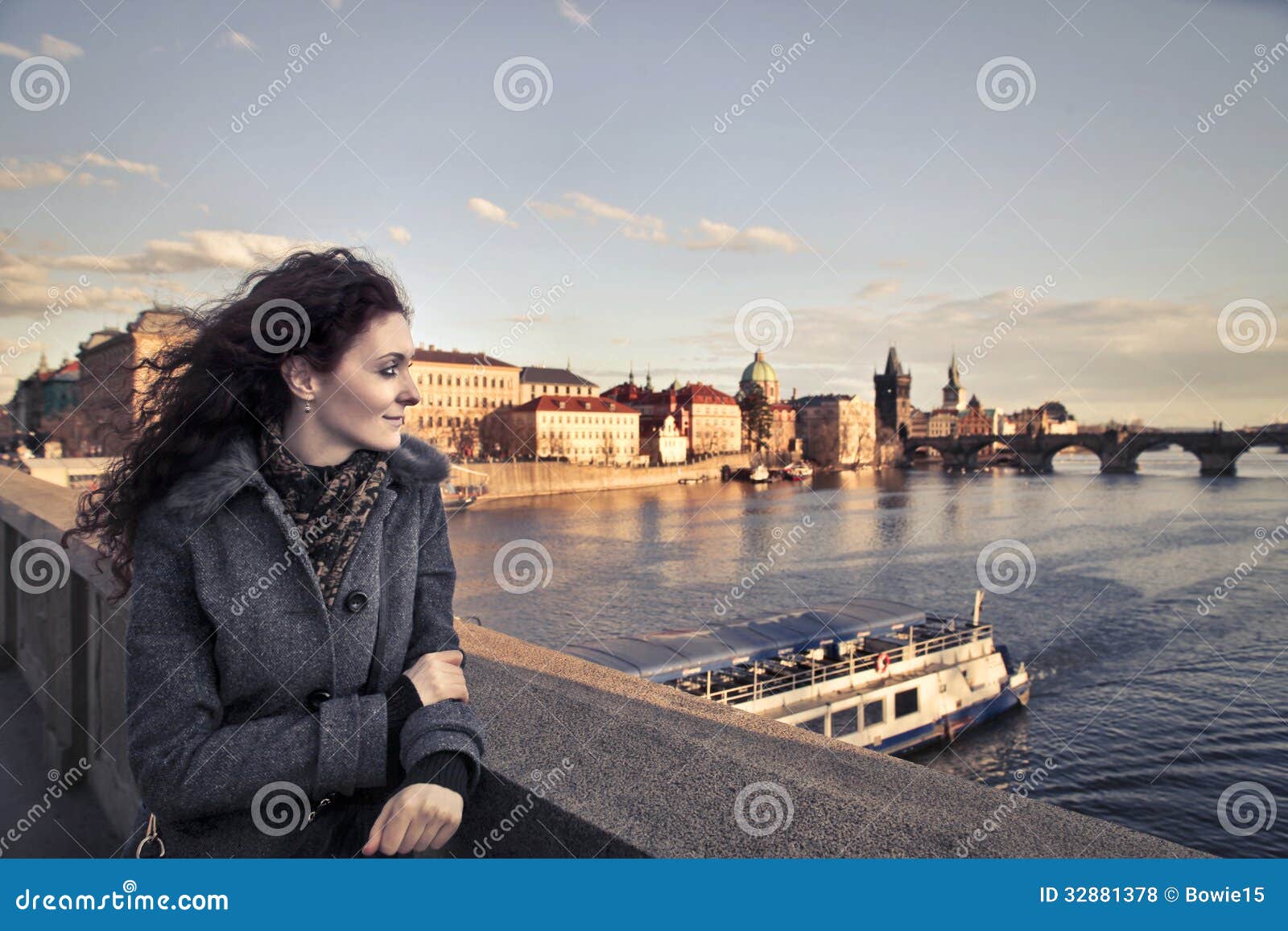 Young Woman Looking at the Landscape Stock Photo - Image of europe ...