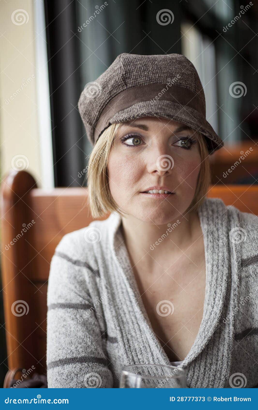 Young Woman Looking Off into the Distance Stock Image - Image of ...