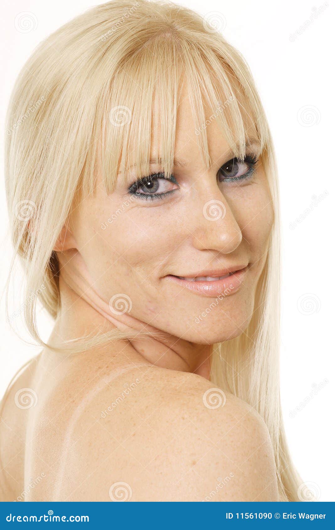 Young Woman Looking Over Shoulder Stock Photo - Image of cute, neck ...