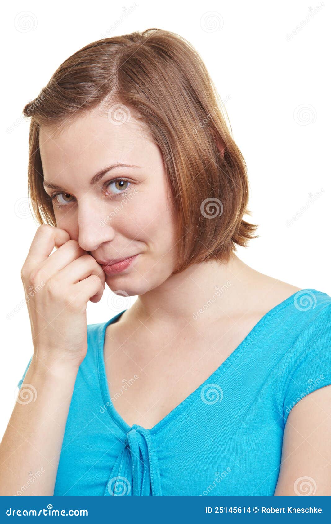Young woman looking shy stock photo. Image of satisfaction - 25145614
