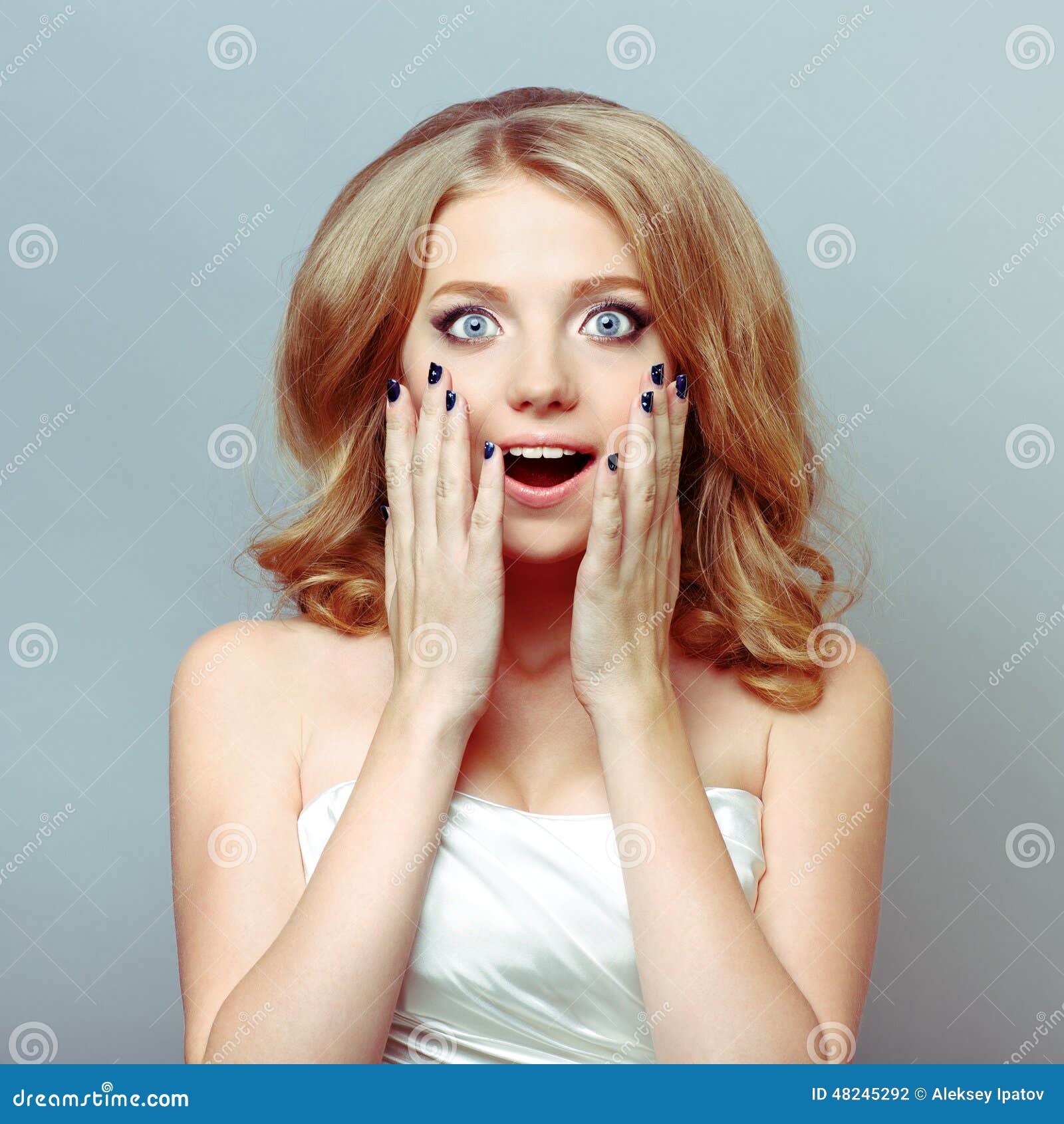 Young Woman Looking Surprised Stock Photo - Image of isolated, female ...