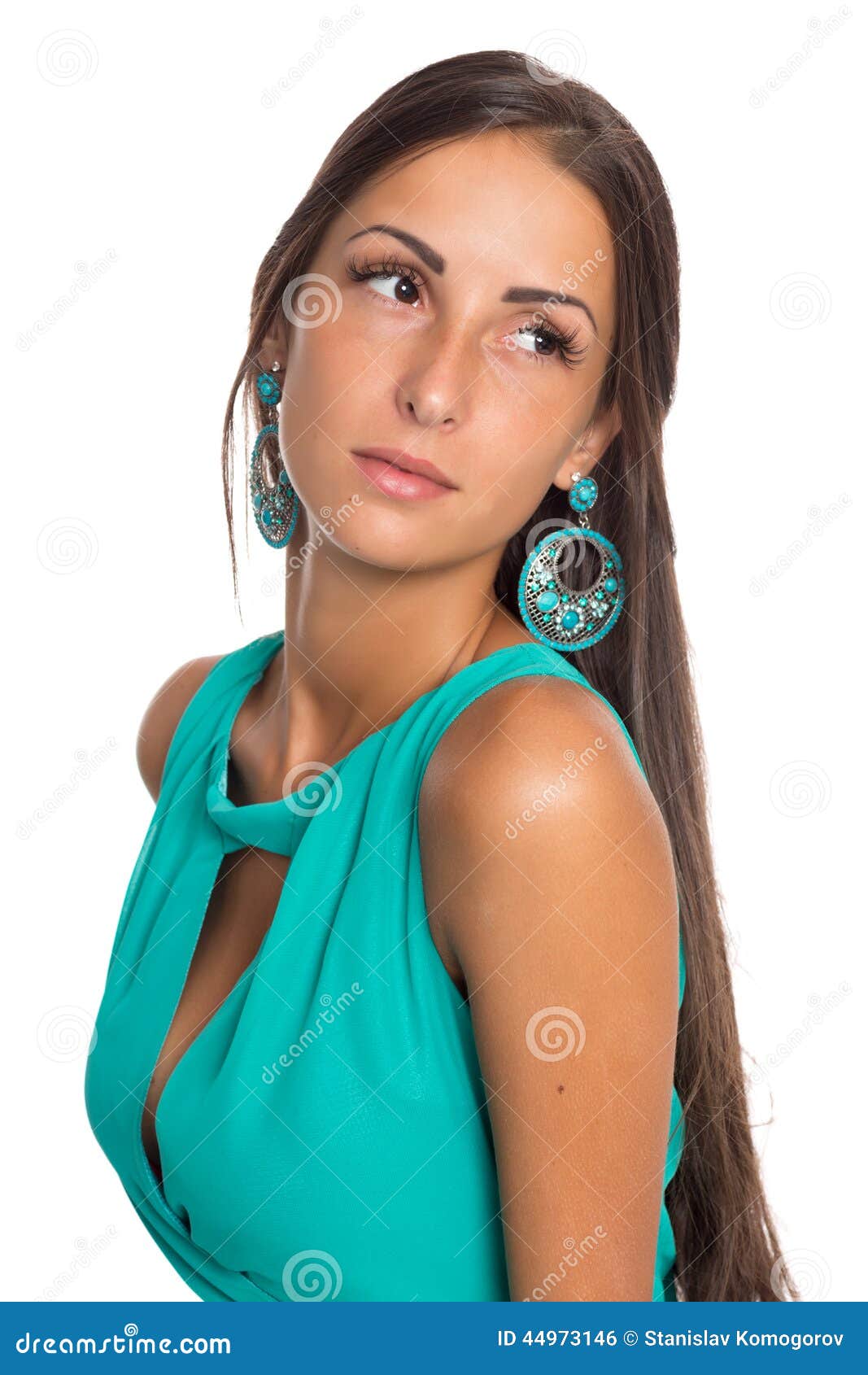Young Woman Looking To the Side Stock Photo - Image of charming, lady ...