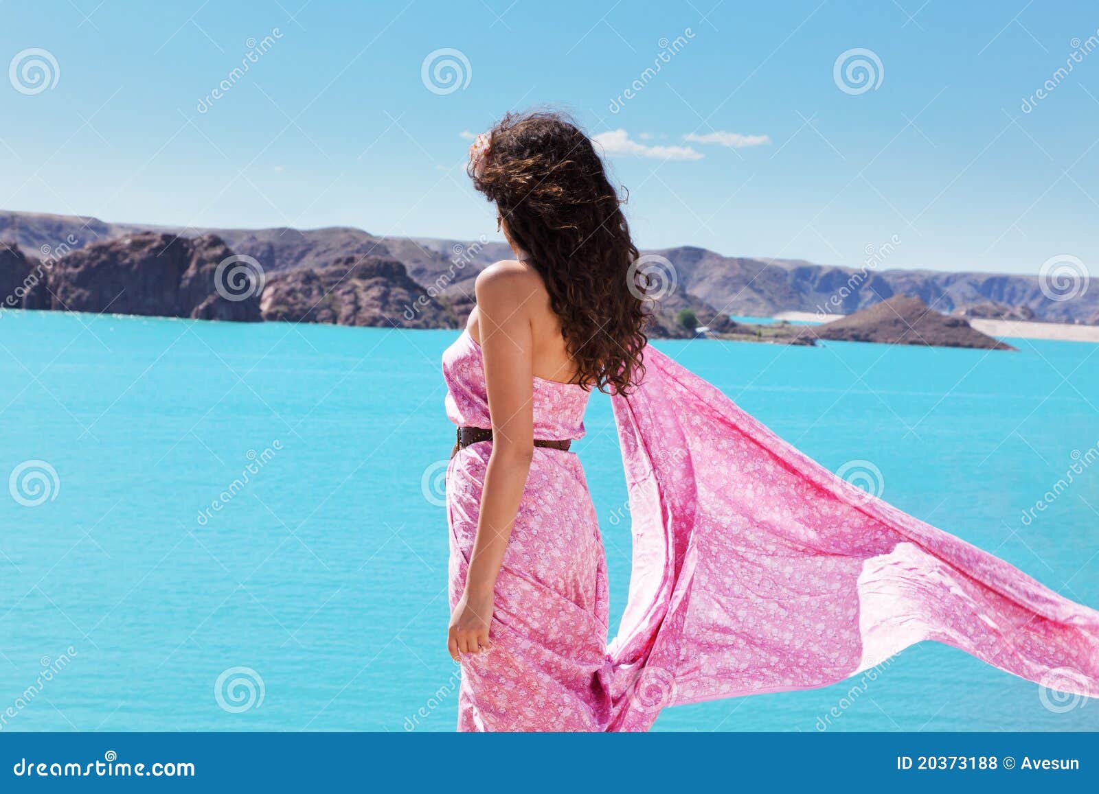 Young Woman Looking To Water Stock Photo - Image of coast, person: 20373188