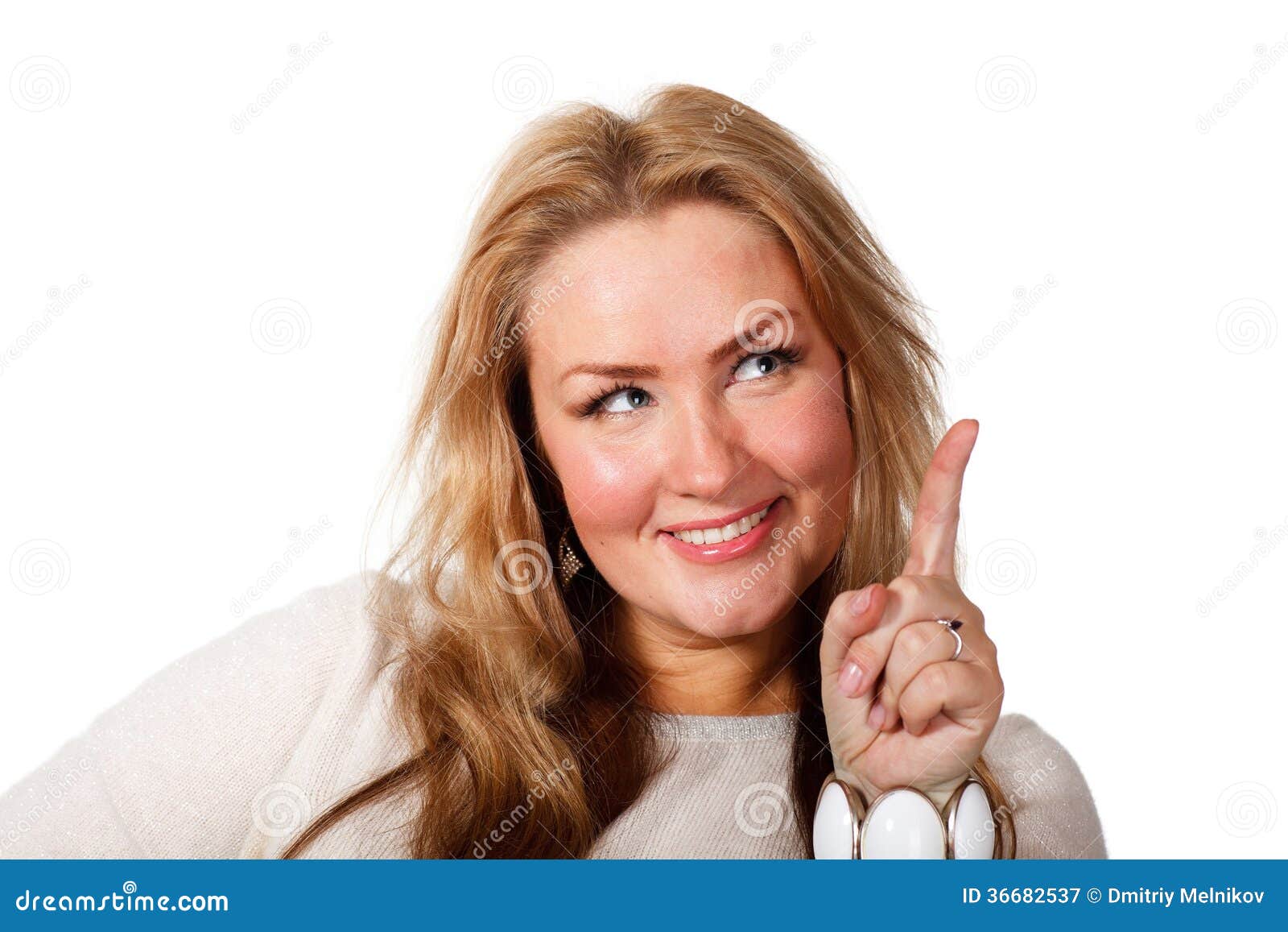Young Woman Looking Upwards. Stock Image - Image of feminine, fatty ...