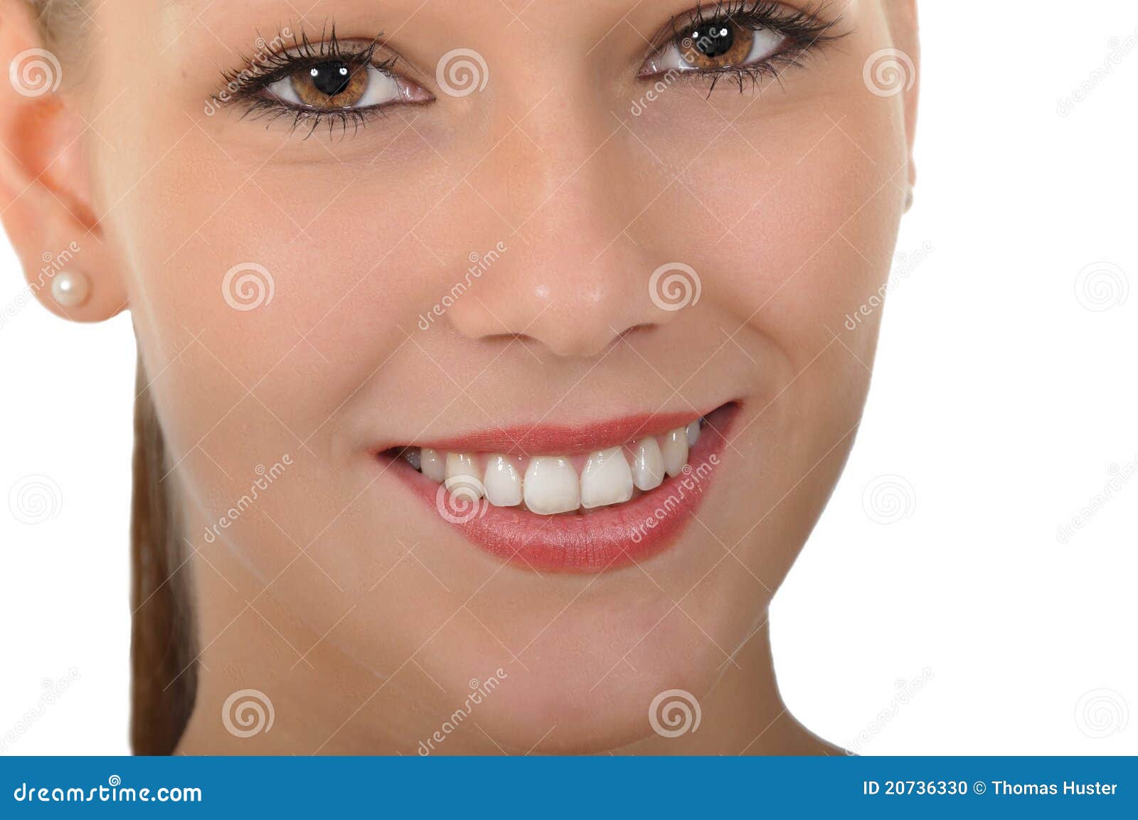 Young Woman Looks into the Camera Stock Photo - Image of modesty ...
