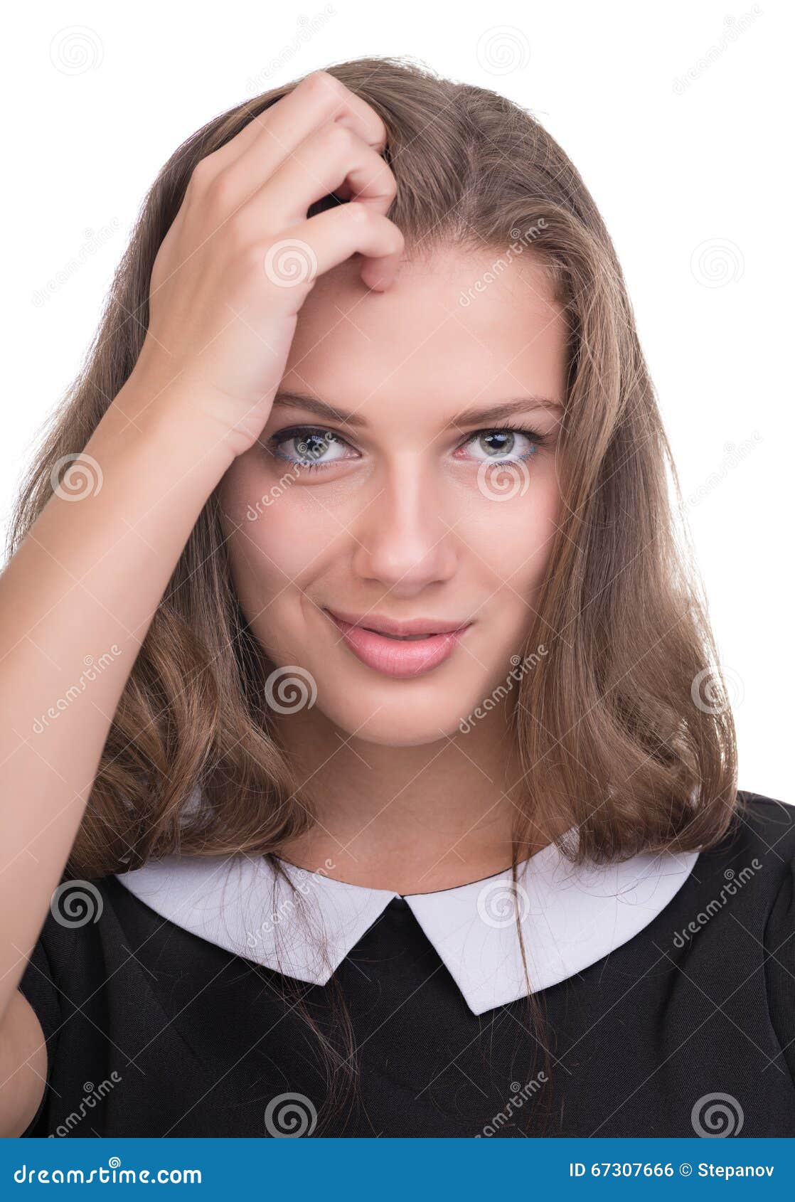 Young Woman Looks Skeptical Stock Photo - Image of employee, annoyed ...