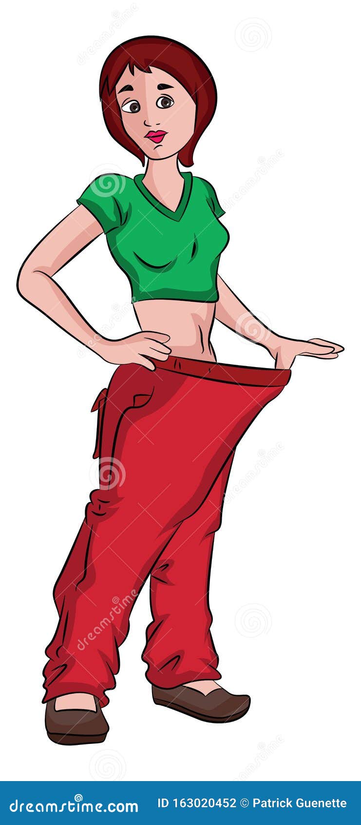 Woman Losing Weight, Illustration Stock Vector - Illustration of ...