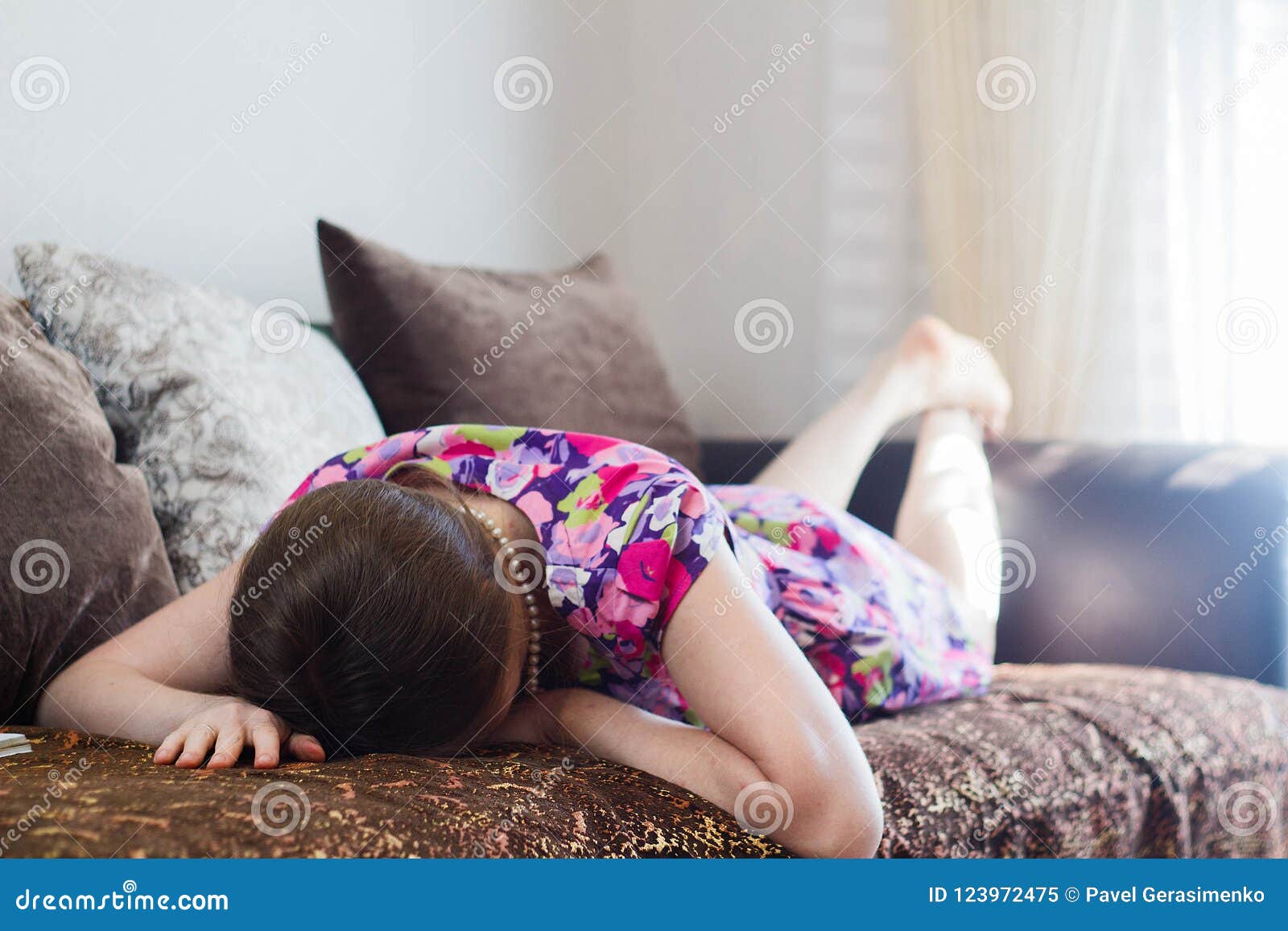 Young Woman Lying Face Down Stock Image - Image of simplicity ...