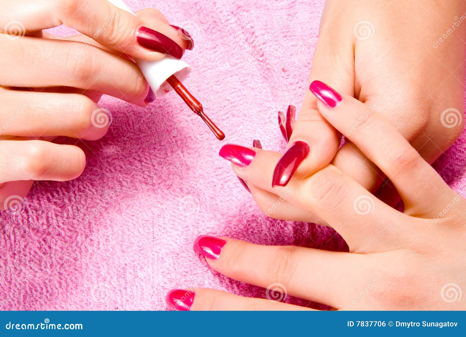 Young Woman Make the Manicure Stock Photo - Image of cosmetics ...