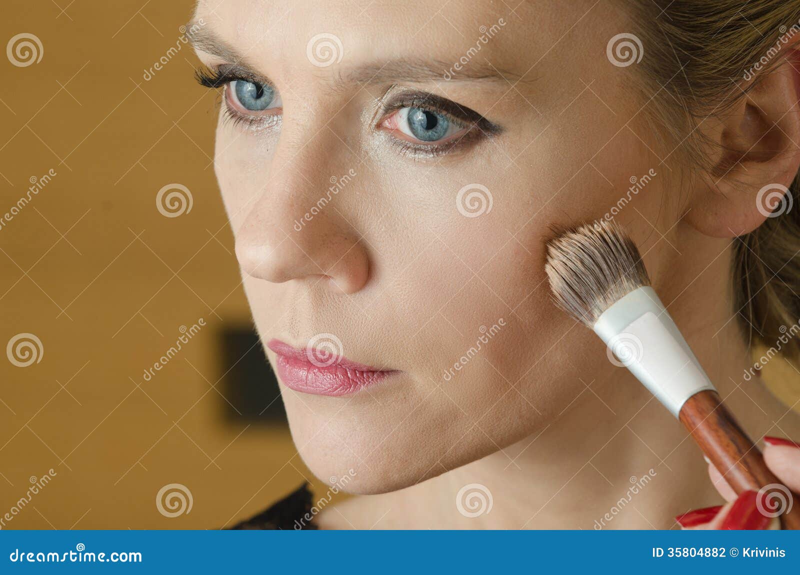 Young Woman in Make - Up Process Stock Photo - Image of beautiful, lips ...