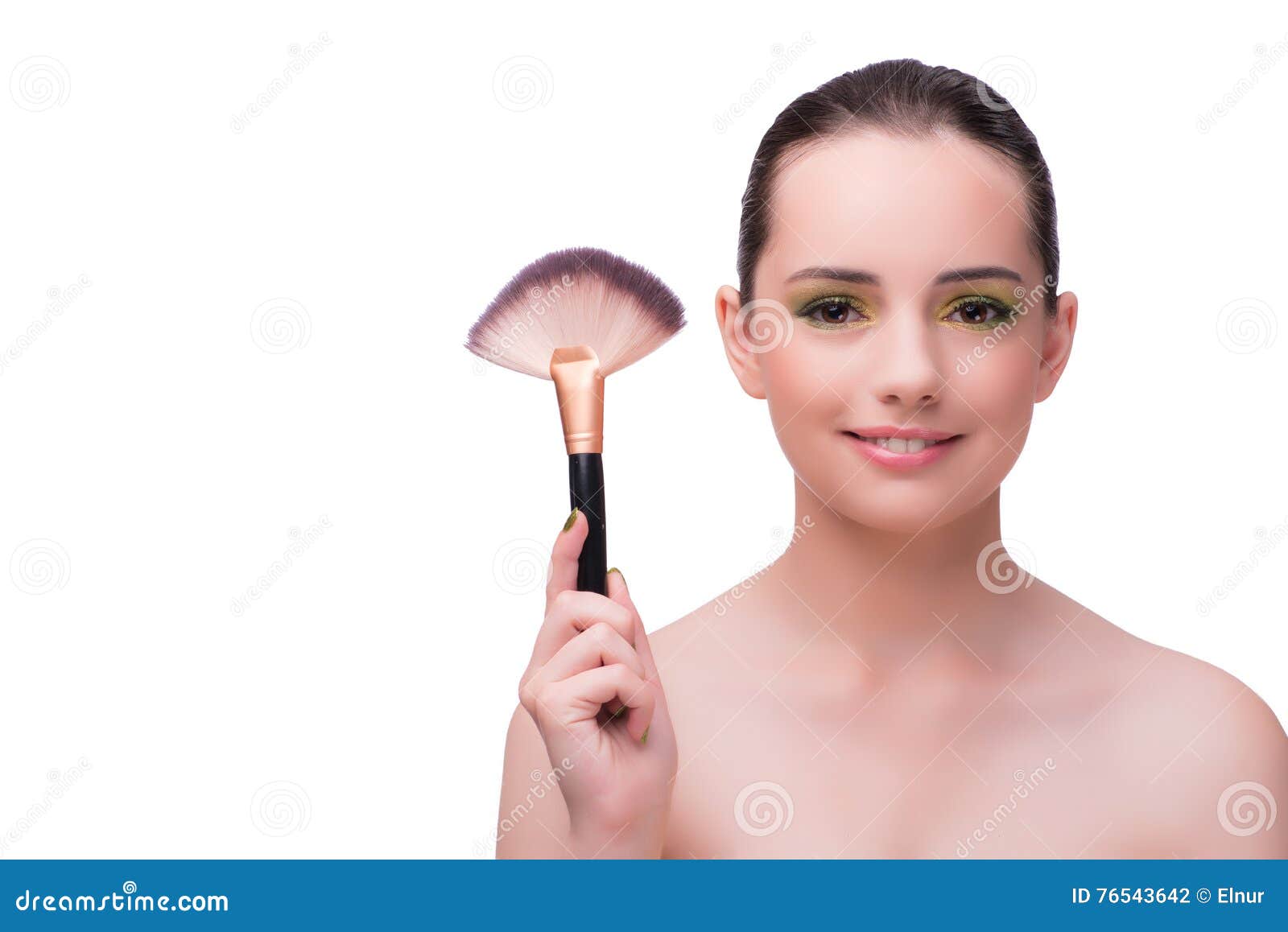 The Young Woman during Make-up Session Isolated on White Stock Photo ...