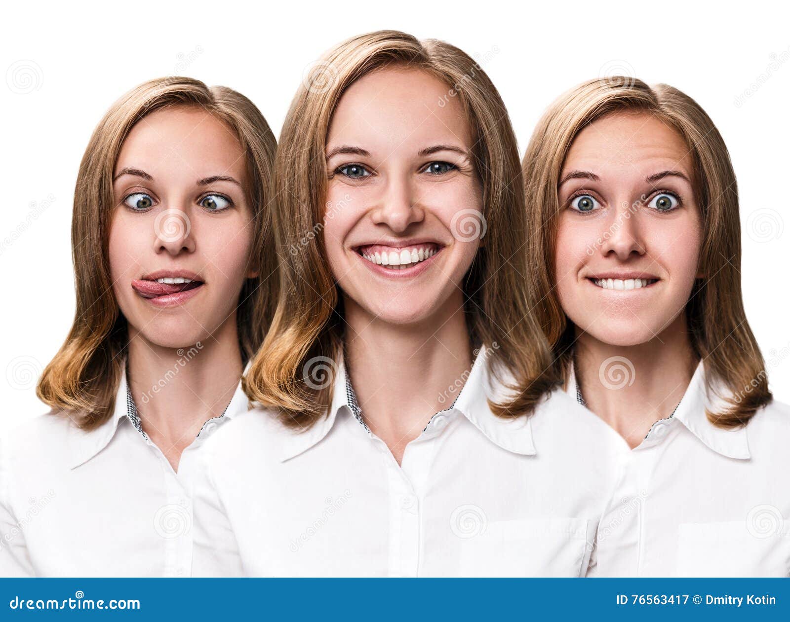 Young Woman Makes Fun Faces Stock Image - Image of female, laughing ...