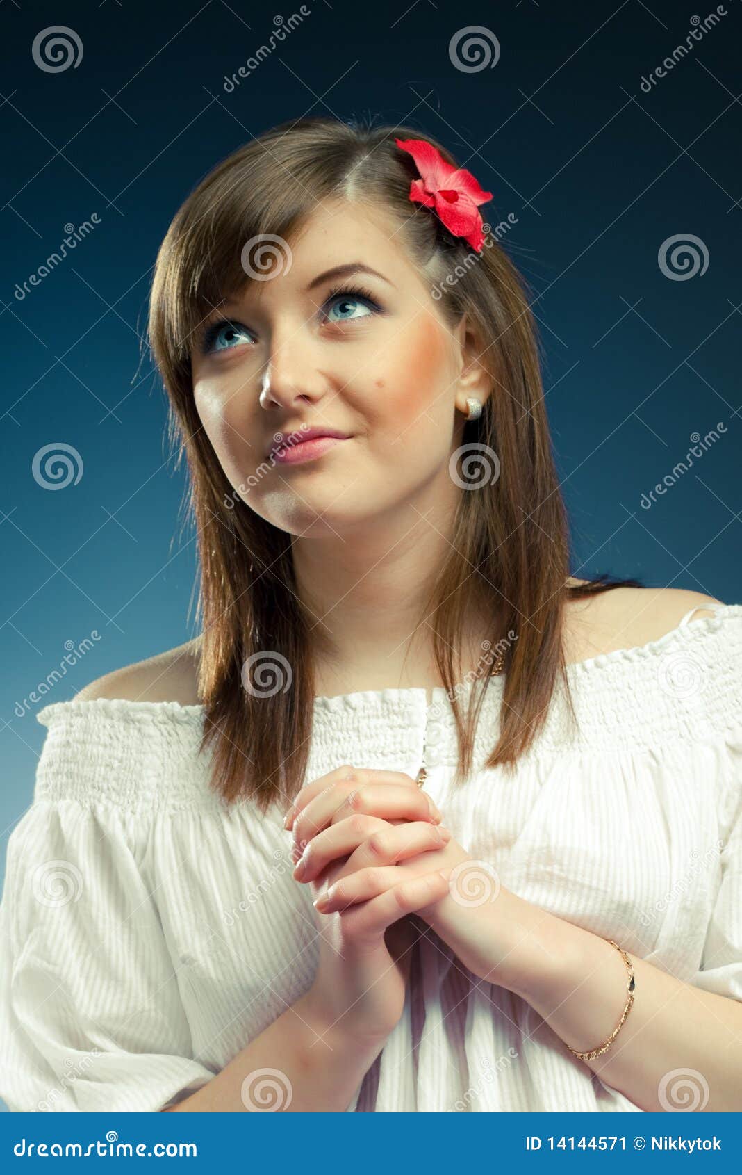 Young woman makes a wish stock image. Image of lifestyle - 14144571