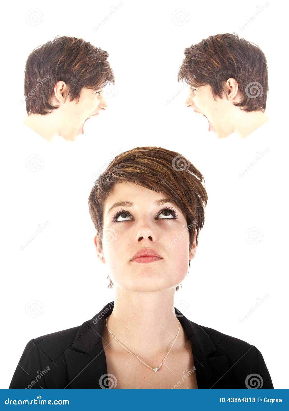 Young Woman Making Choices Isolated Stock Photo - Image of isolated ...