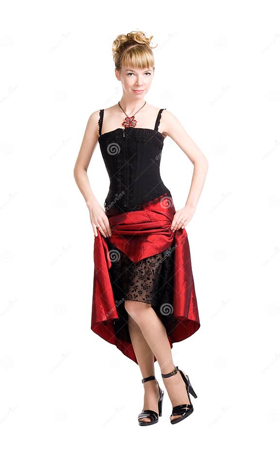 Young Woman Making a Curtsey Stock Photo - Image of curtsey, gown: 4417582