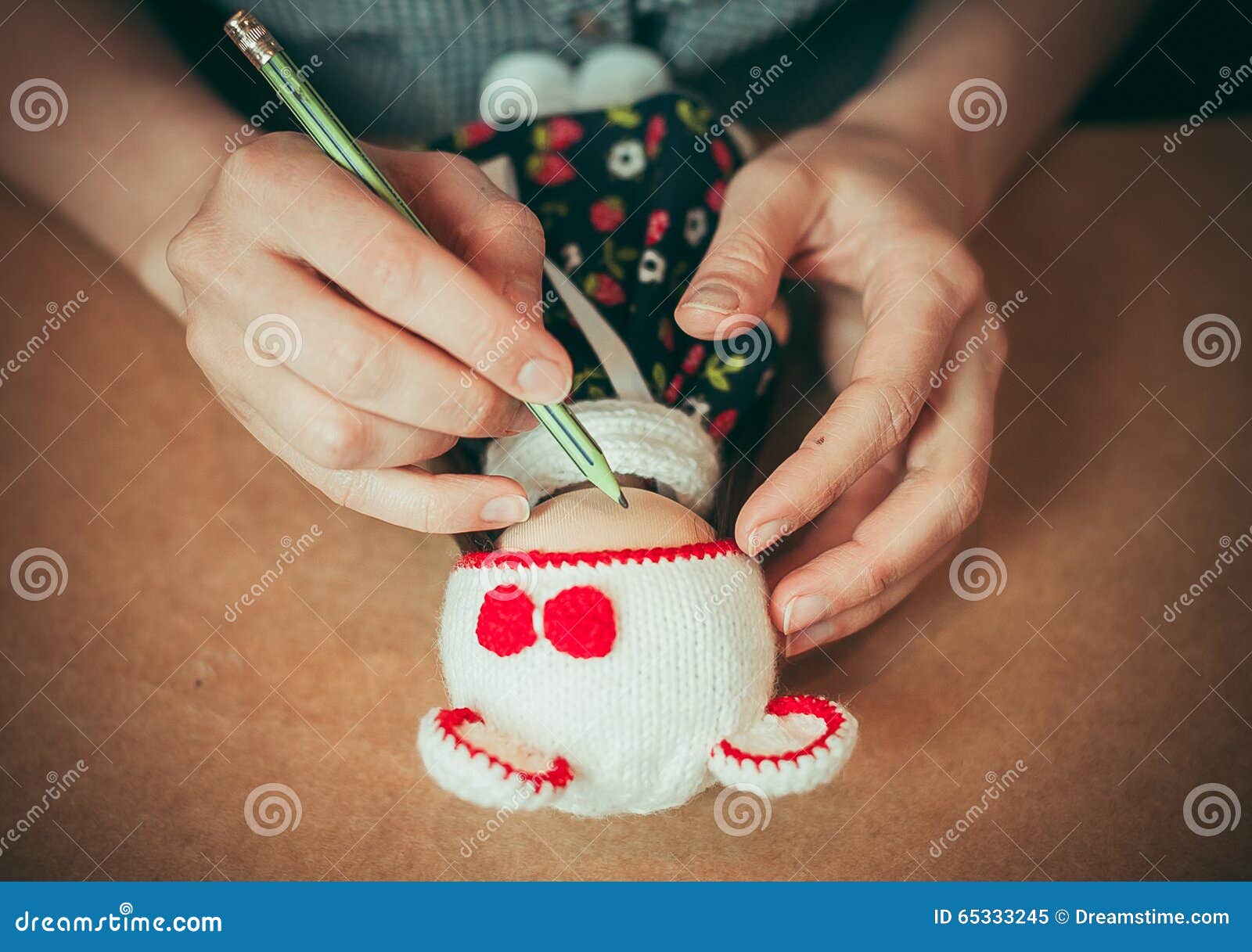 Young Woman is Making a Doll Stock Image - Image of national ...